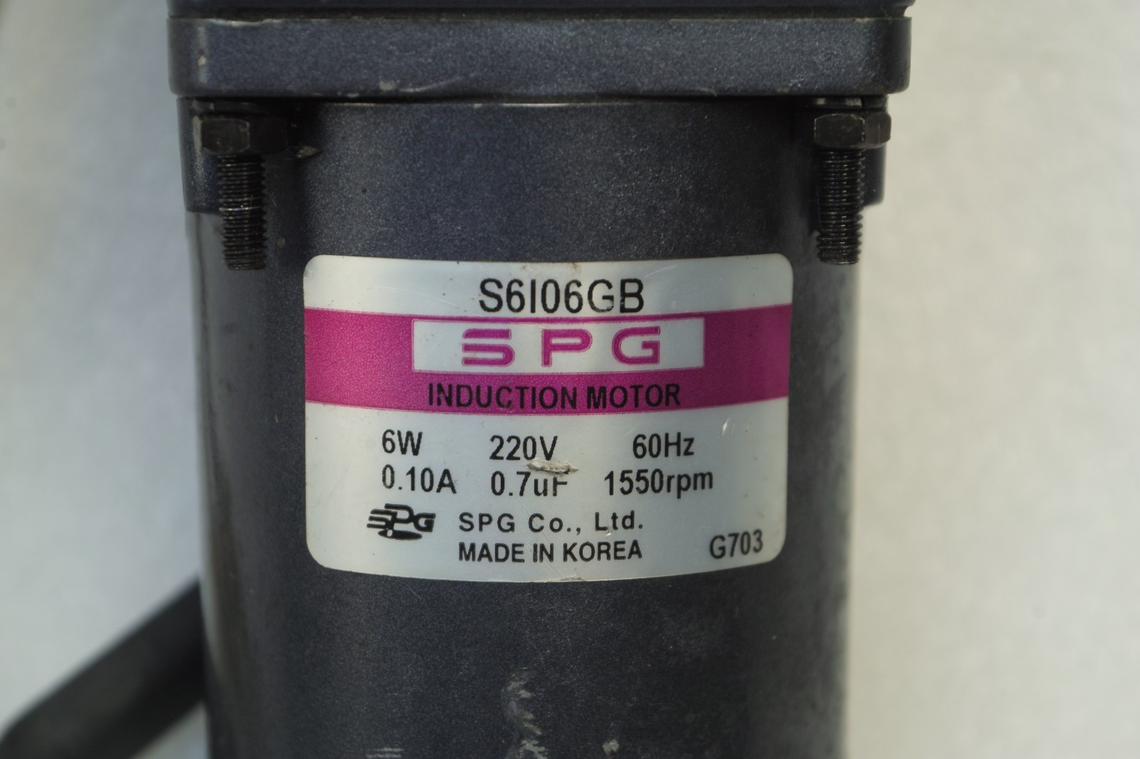 SPG SUNGSHIN INDUCTION MOTOR S6I06GB, GEARHEAD REDUCER S6DA40B FREE ...