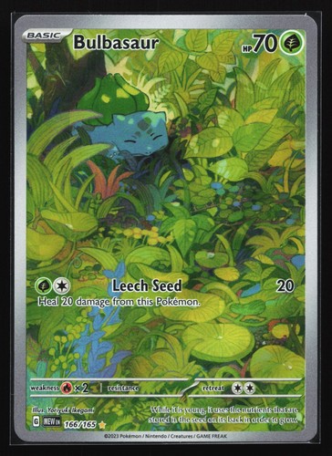 Pokemon Bulbasaur 166/165 Scarlet Violet 151 Illustration Rare Full Art ...