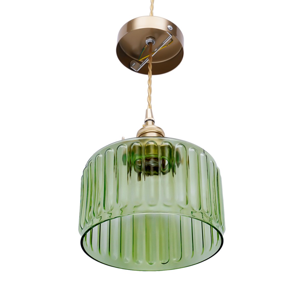 Retro Green Glass Ceiling Light Shade Art Pendant Light Lampshade ...