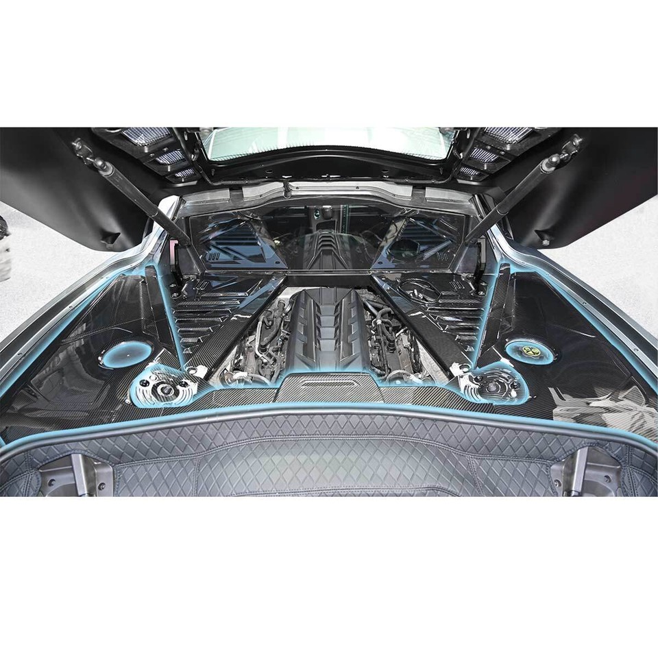 Carbon Fiber Rear Engine Bay Panel Cover Frame Guard For Corvette C8 ...