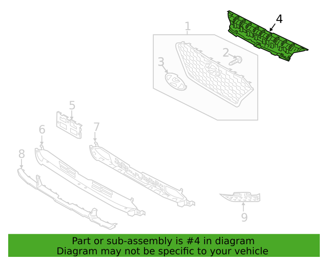 GENUINE Radiator Grille Upper Cover for 2018-2021 Hyundai Kona ...