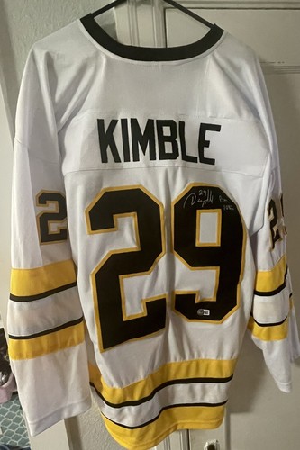 Darin KIMBLE Signed Boston Bruins Jersey TOUGH GUY! W/1082 Pim insc ...