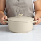 Goodful Cast Aluminum Ceramic Stockpot Cookware 400F 7QT Cream Stock ...