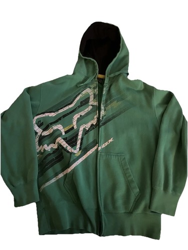 Vintage Rare Green Fox Racing Zip Up | eBay