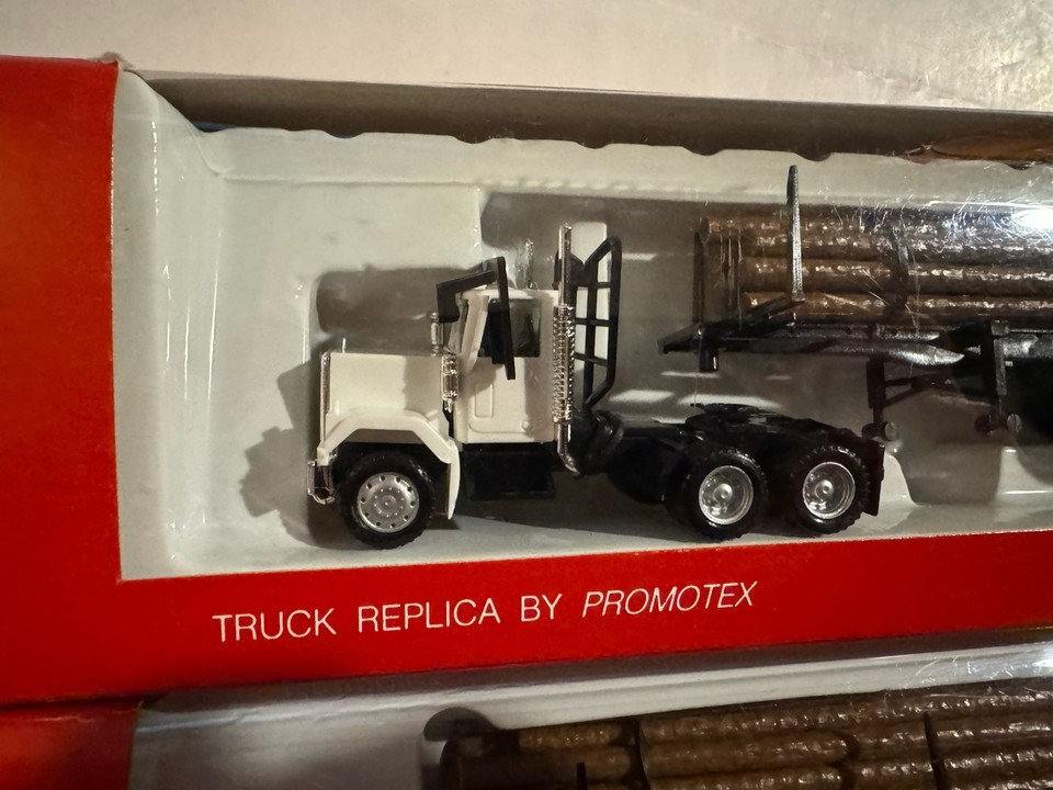 Herpa Promotex HO 1:87 scale GMC Truck, Double Log Trailer w/ Log Load ...