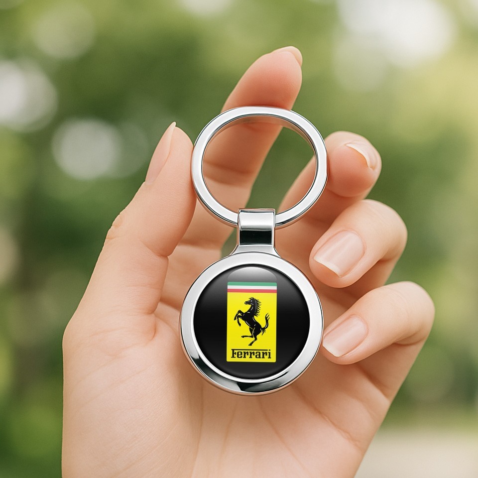 Ferrari Classic Metal Keychain | Car Logo Keyring | Auto Key Fob Charm ...