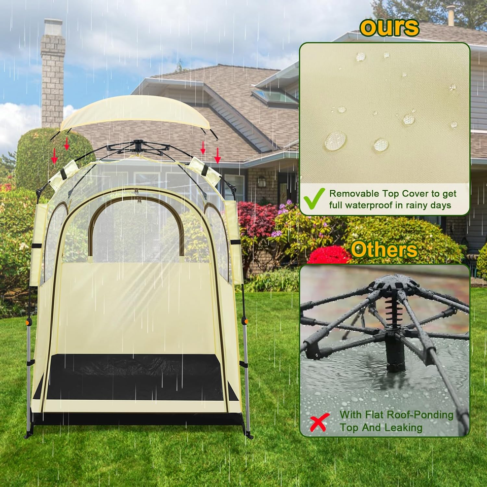 All Weather Shelter - Sports Tent with Detachable Top Cover and Sealed ...