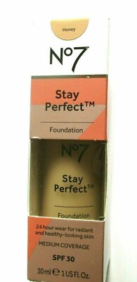 No7 Stay Perfect Foundation 30ml Medium Coverage SPF 30 - Various Use ...
