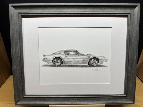 Drawing of a 1979 Pontiac Firebird Trans Am Car 2 Graphite Pencil ...