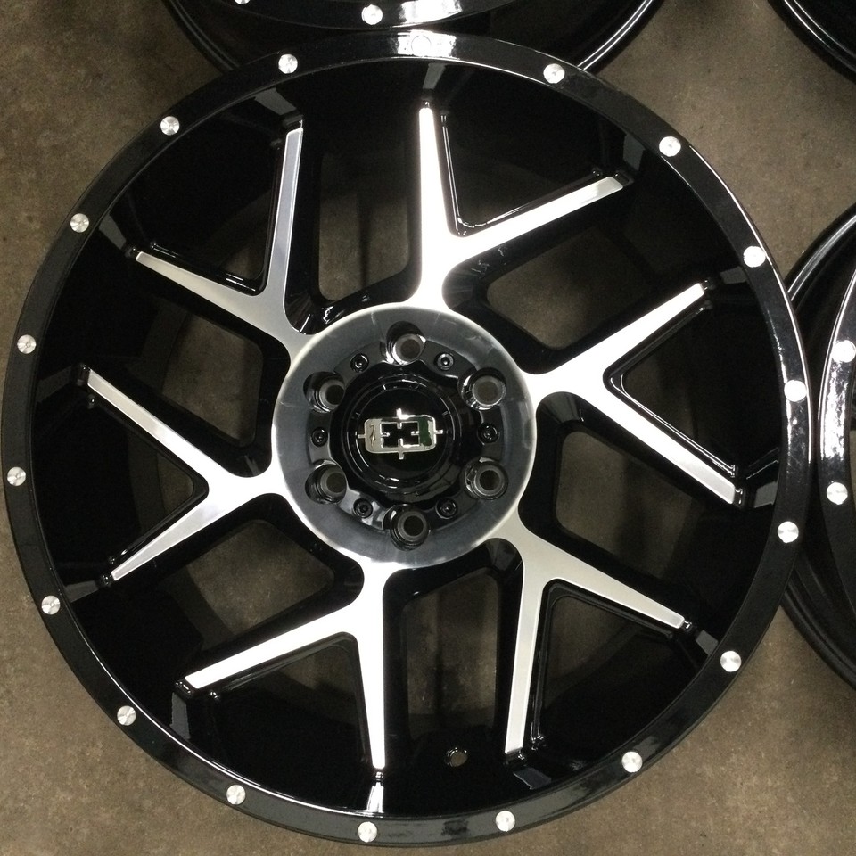 20" Vision 360 Sliver Gloss Black Machined Face Wheel 20x10 6x5.5 -29mm ...