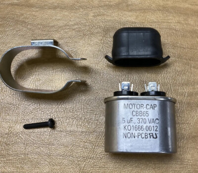 5 MFD 370vac Oval Electric Motor Run Capacitor CBB65, w/ boot and ...