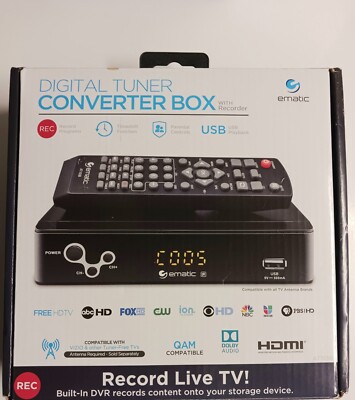 Ematic digital tv tuner converter box with recorder | eBay