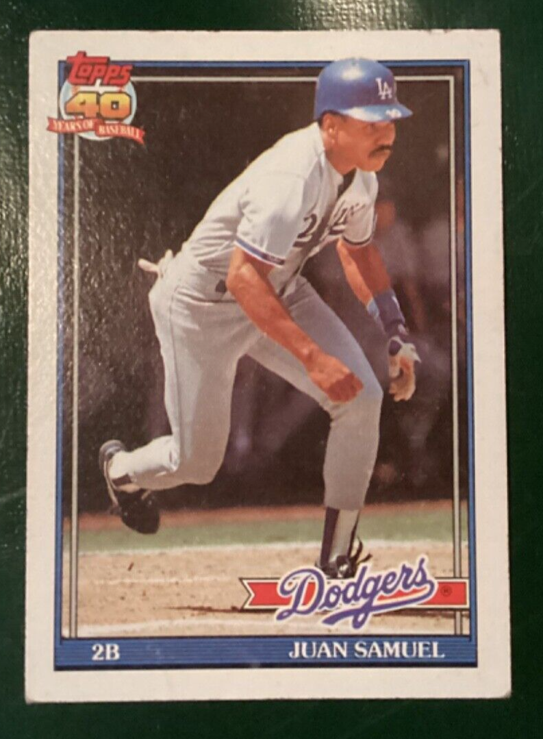 1991 Topps 40 Years of Baseball Juan Samuel Los Angeles Dodgers #645 | eBay