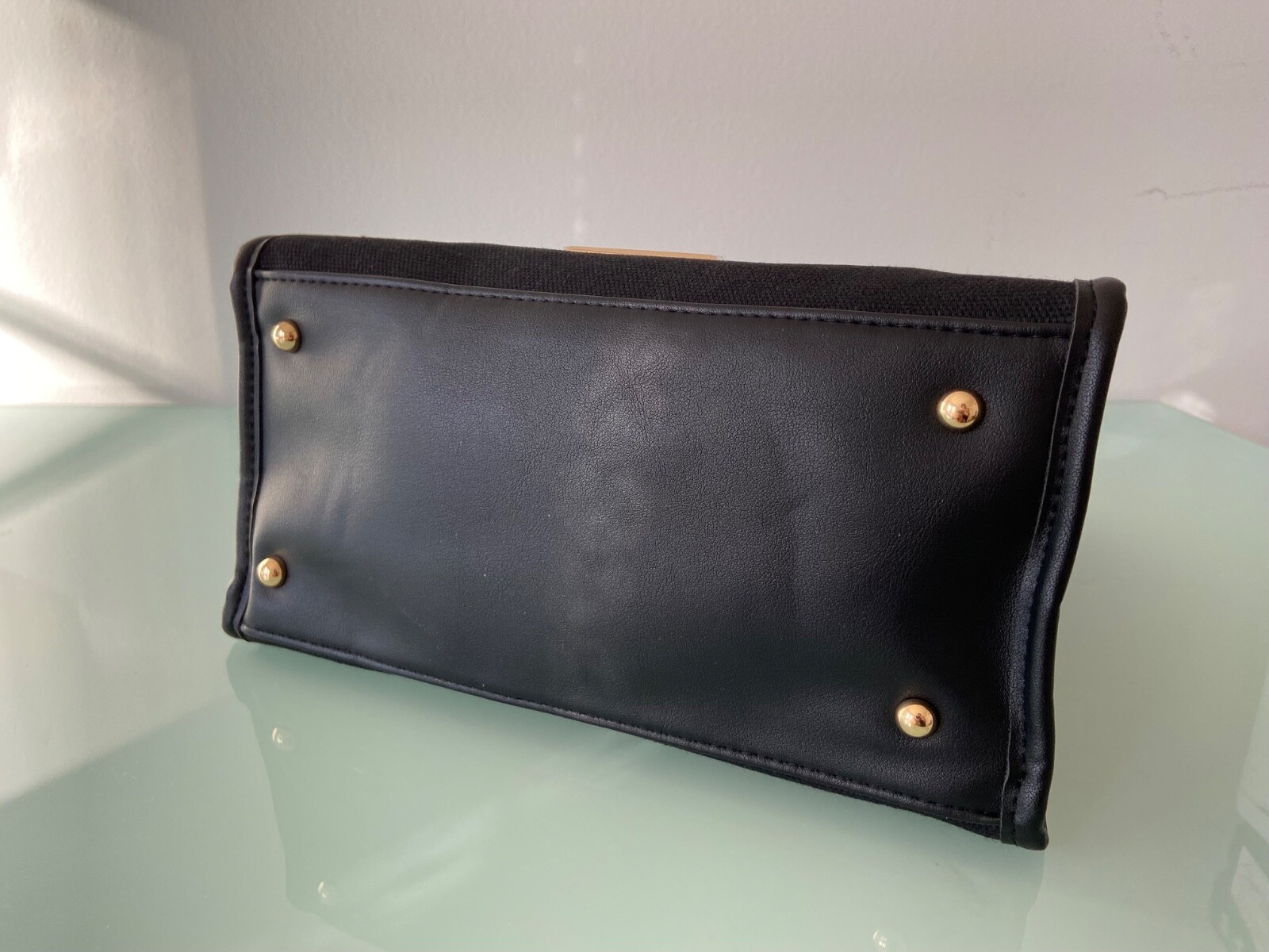 Versace Fragrances Canvas Bag Black Gold Travel Purse Handbag Shoulder ...