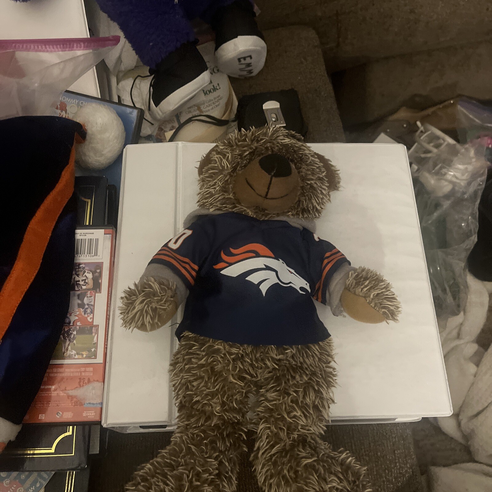 DENVER BRONCOS 13" PLUSH TEDDY BEAR STUFFED ANIMAL NFL FOOTBALL GOOD ...