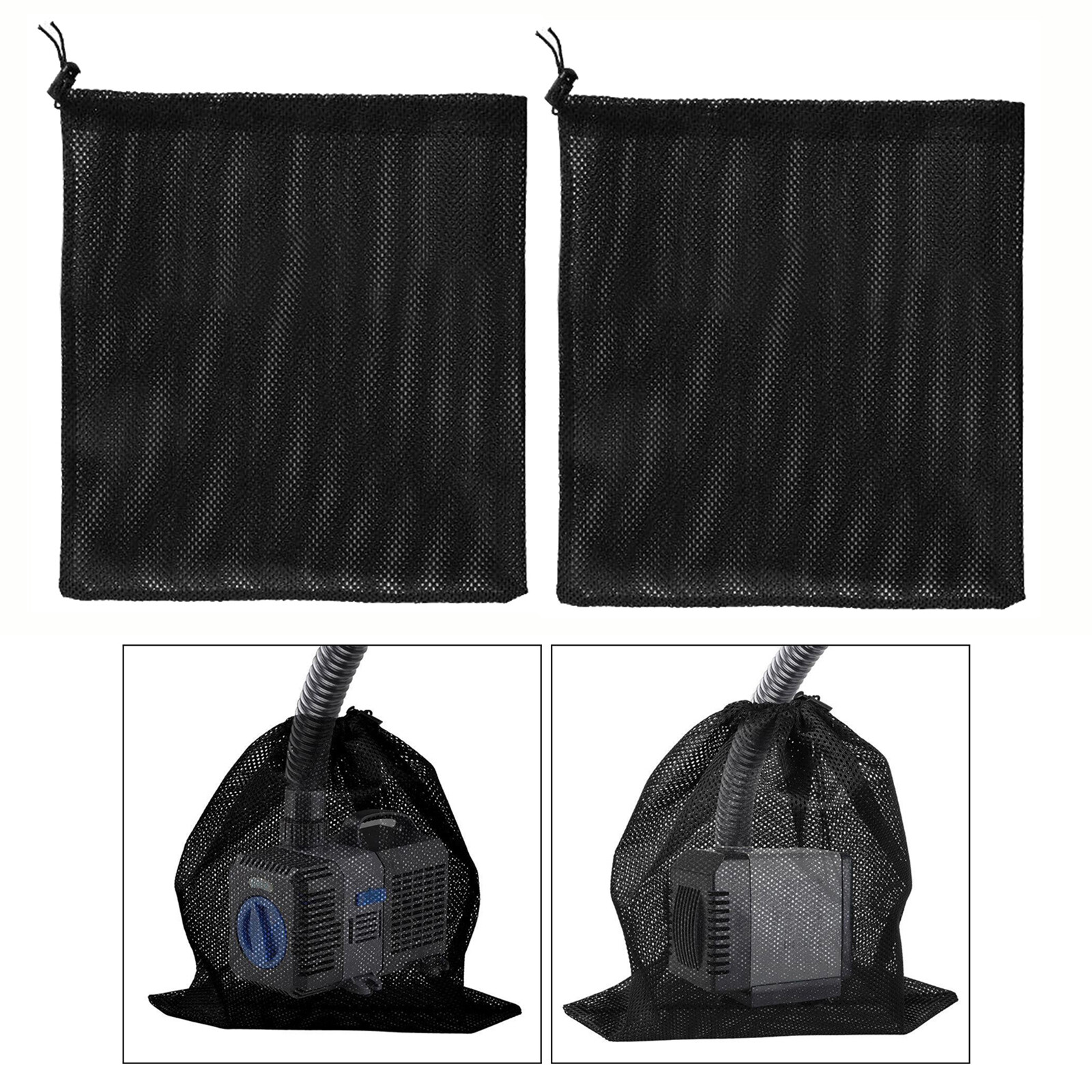 1/2x Pump Barrier Bag Drawstring Pond Mesh Pump Filter Bag Tear/Clog ...