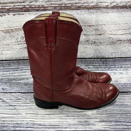 Texas Roper Western Boots Red Leather Cowboy All American Made Shoes ...