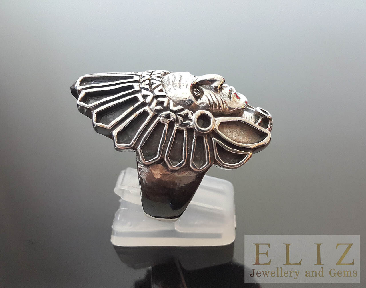 American Indian Chief Ring 925 Sterling Silver Tribal Chief Handmade ...