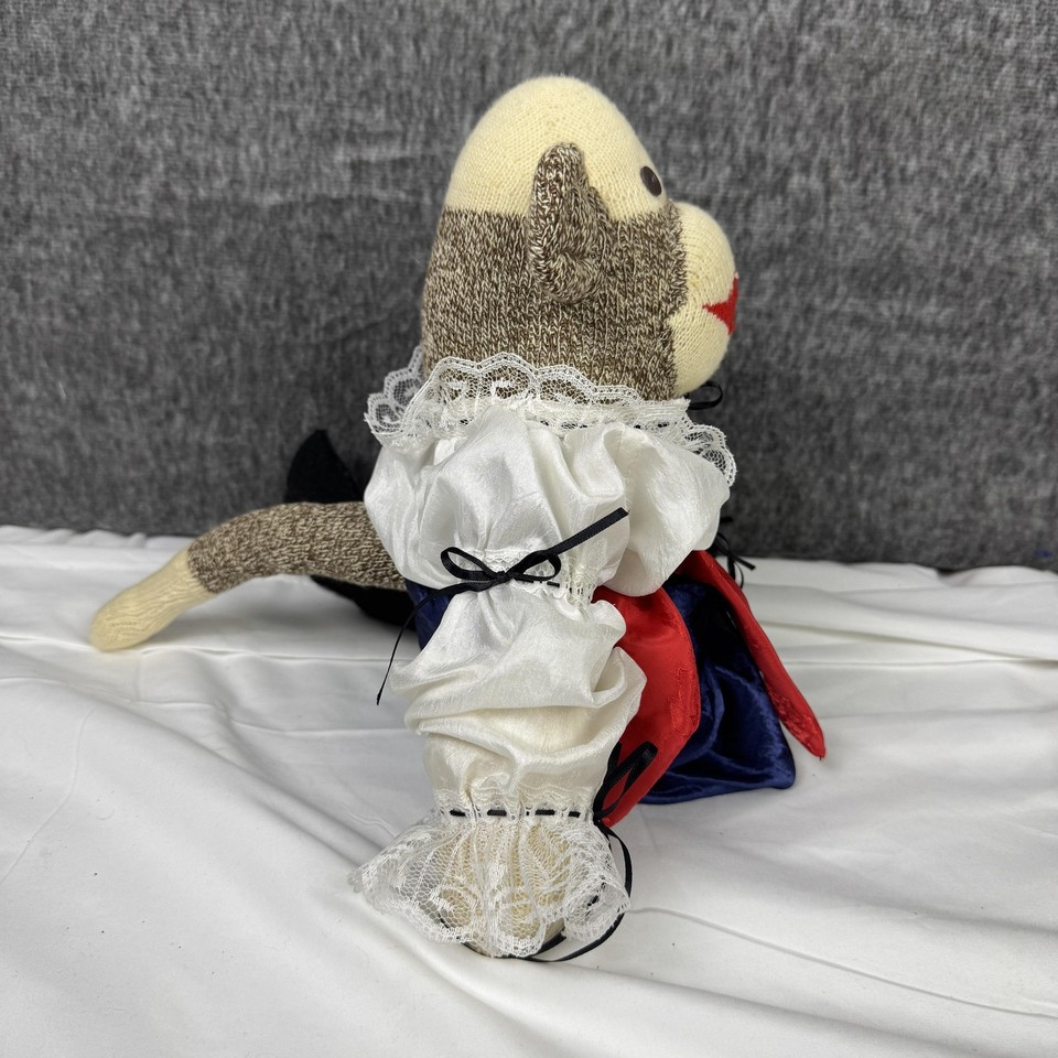 Vintage Sock Monkey Pirate Doll Handmade Stuffed Toy Boots 18 Inch ...