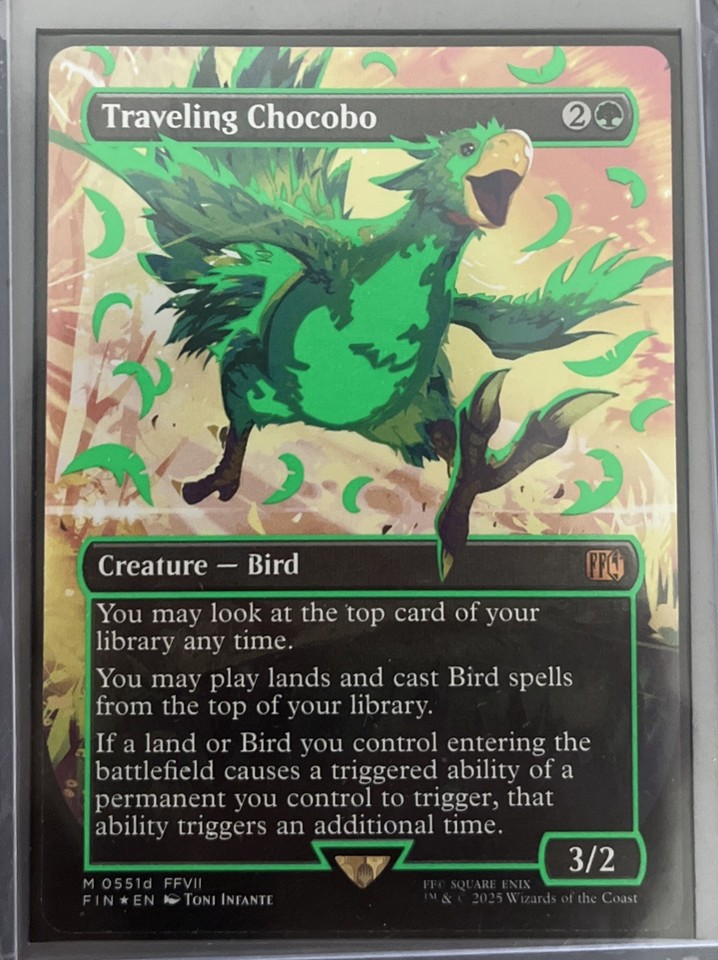 Traveling Chocobo (Borderless) (Neon Ink Green) Final Fantasy Foil | eBay