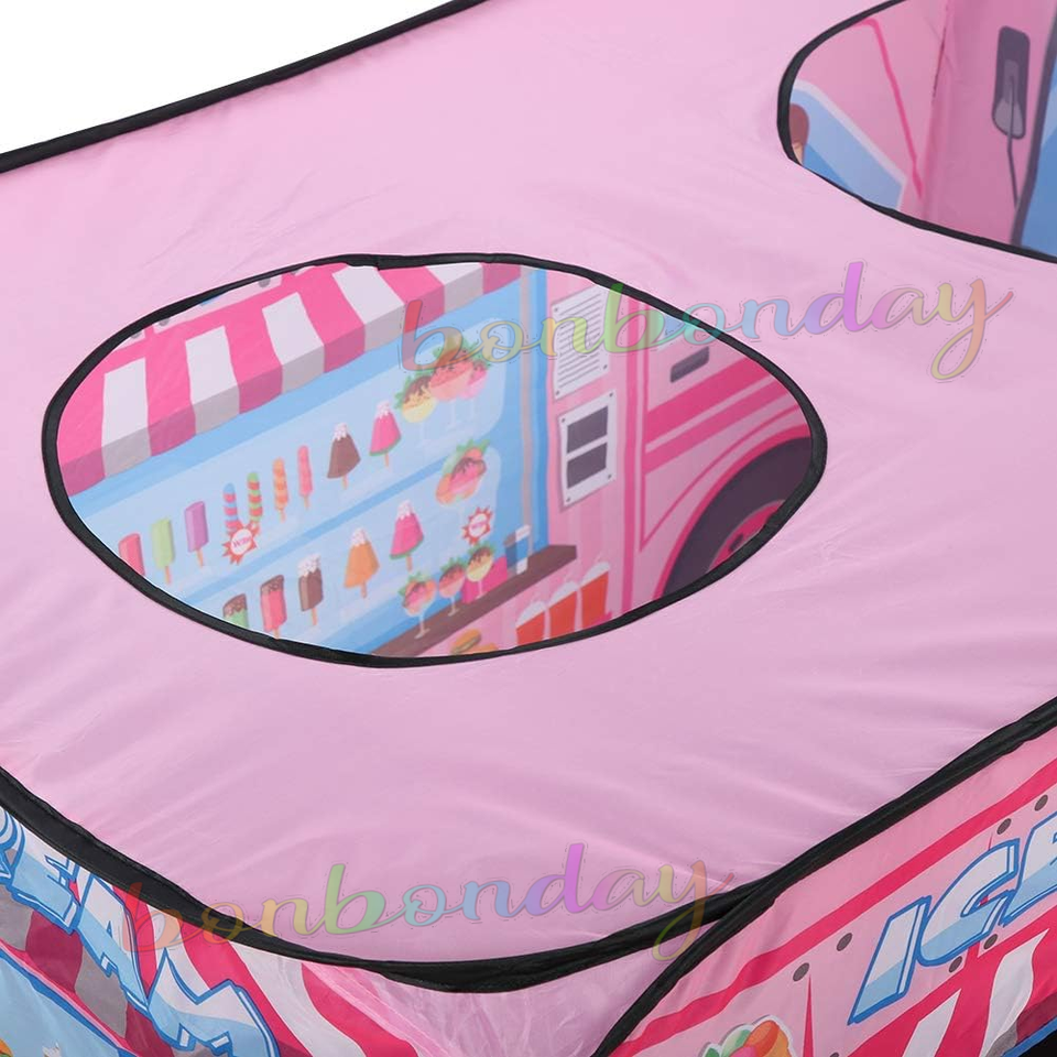Pop up Playhouse Ice Cream Truck Tent Foldable Indoor Outdoor Playhouse ...