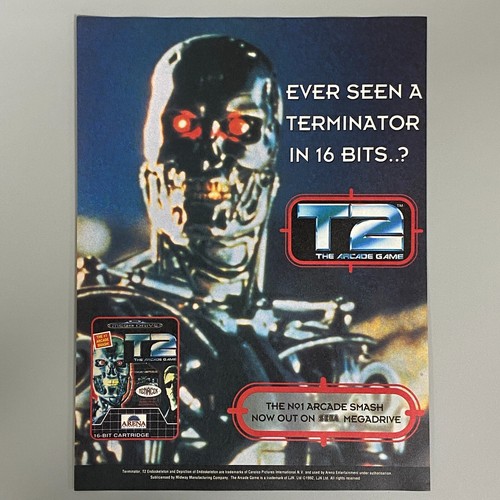 Terminator 2 T2 The Arcade Gioco Sega Mega Drive 1992 Vintage Retrò ...