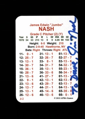 Jim Nash 1976-85 APBA Teams of the Past authentic autographed card ...