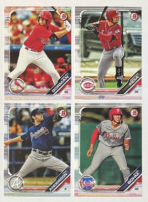 Lot of 4 2019 Bowman Draft RC Rookie Cards Alec Bohm Nolan Gorman India ...
