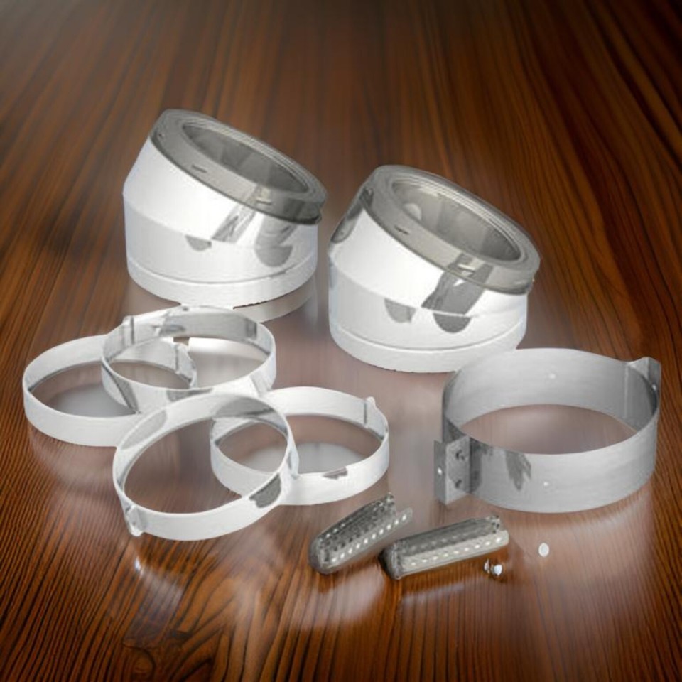 Supervent 6" ID Class A Double Wall 15° Elbow Kit Insulated Stove Pipe ...