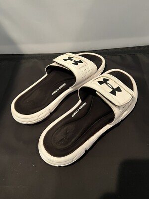 Under Armor Slides 5Y Black And White Used And In Fair Shape Lots Of ...