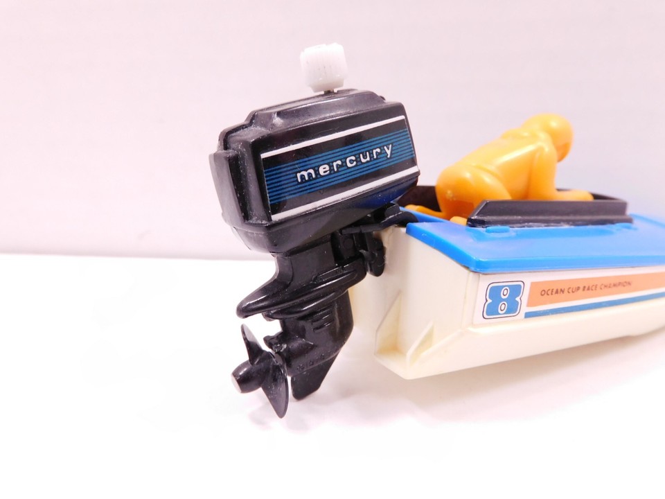 Vintage TOMY Mighty Motor Speed Boat Mercury Wind Up Toy Motor Works ...
