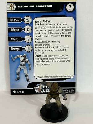Star Wars Bounty Hunters 15/60 Aqualish Assassin (C) Miniature | eBay