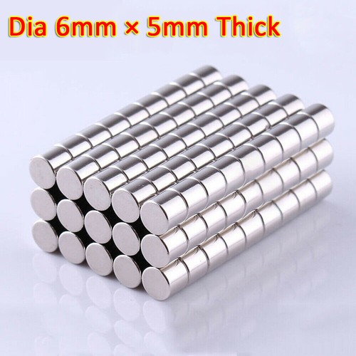 Magnets 6x5 mm Disc small strong thin round craft magnet 6mm dia x 5mm ...