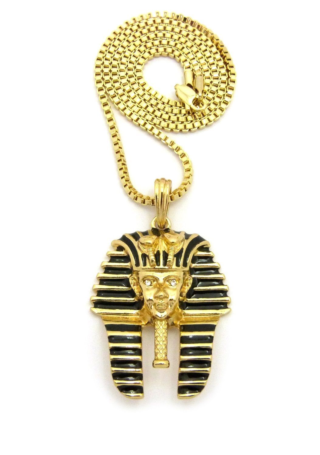 NEW ANCIENT EGYPTIAN ANUBIS & PHARAOH BOX CHAIN NECKLACE SET HIP HOP | eBay