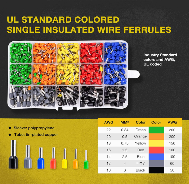 Ferrule Wire Terminal Block Crimping Tool Plier Tool Kit Set with 860 ...