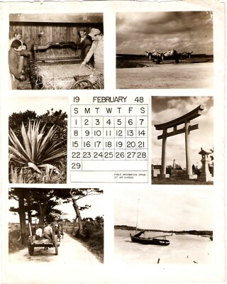 Okinawa Views February 1948 Calendar Photo Military Souvenir | eBay