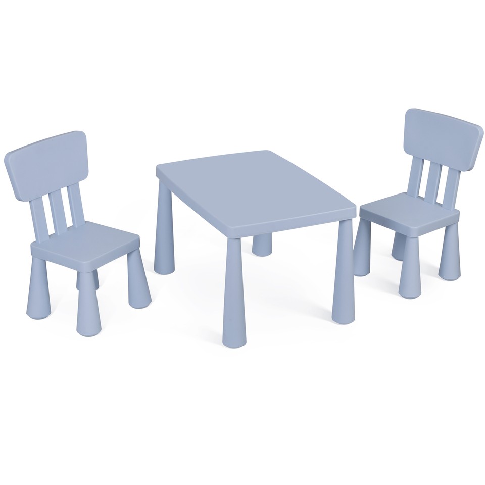 Kids Table and Chair Set 3 Piece Plastic Children Activity Table for ...