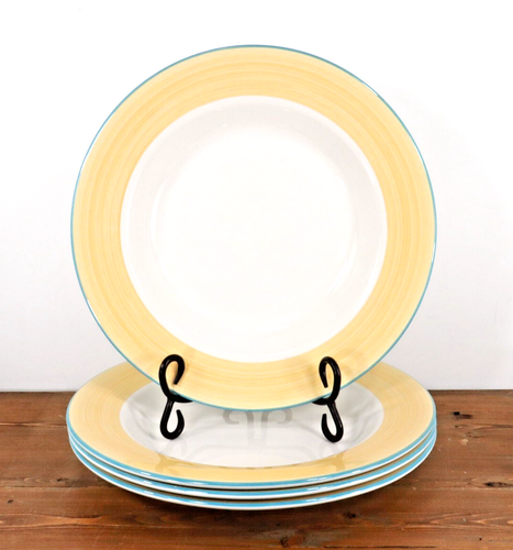4 Royal Doulton RIO Steelite Yellow Restaurant Ware Soup Dinner Plates ...