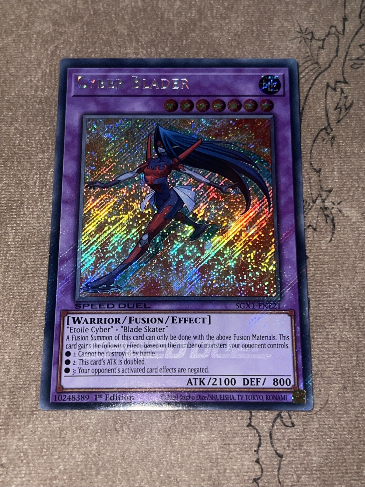 Secret Rare Cyber Blader SGX1 Speed Duel English NM Anime Yu-Gi-Oh! GX ...