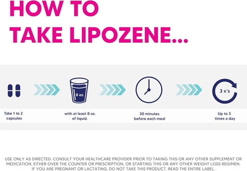 Lipozene Weight Loss Supplement 120 Count Clinically Proven Appetite ...