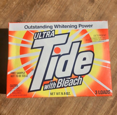 Vintage Ultra Tide with Bleach Whitening Laundry Detergent Box 3 Loads ...