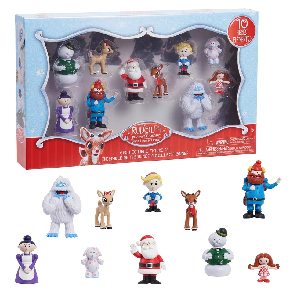 10-Piece Rudolph The Red-Nosed Reindeer Figure Set - Kids Toys Ages 3 ...
