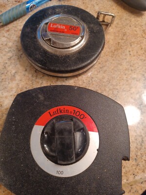 Lufkin 50 & 100 Foot Steel Tape Measurer Made in USA Vintage | eBay