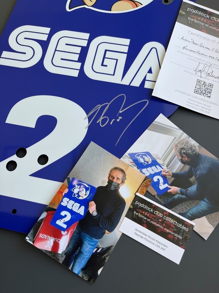 ALAIN PROST HAND SIGNED WILLIAMS FW15C WING END PLATE DISPLAY COA PROOF ...