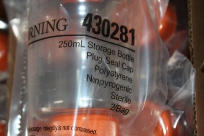 Corning 430281 Storage Bottle 250mL Nonpyrogenic Sterile Polystyrene 24 ...