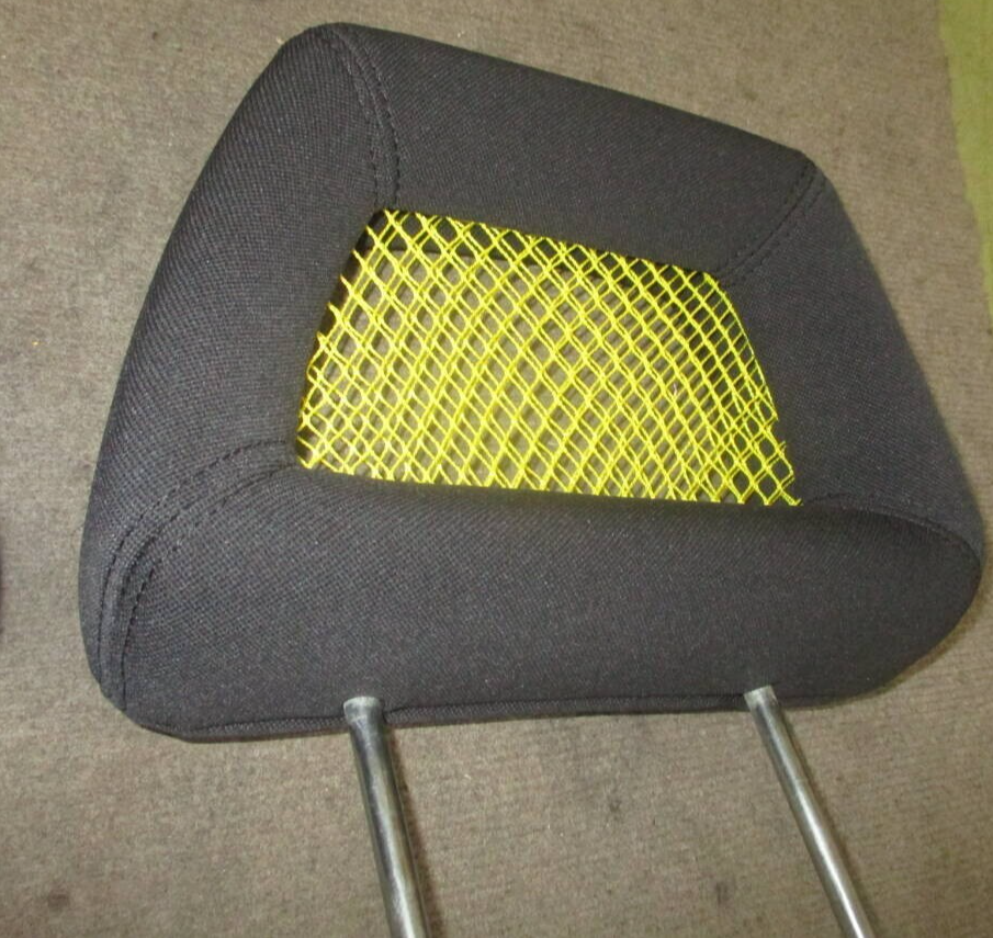 Genuine Recaro Headrests Yellow Mesh HT81S Rear & Front Seat Compatible ...
