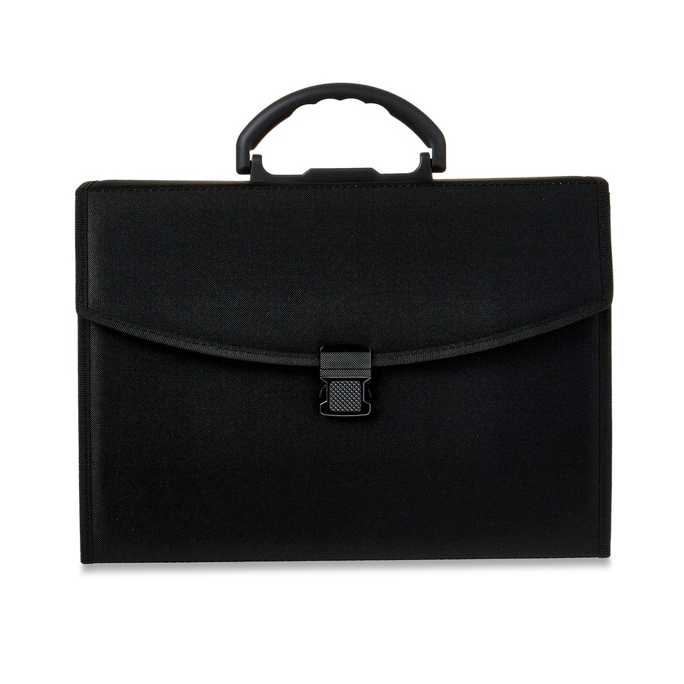 Expanding File Organizer, Black Fabric, 26 Pockets and Top Handle | eBay