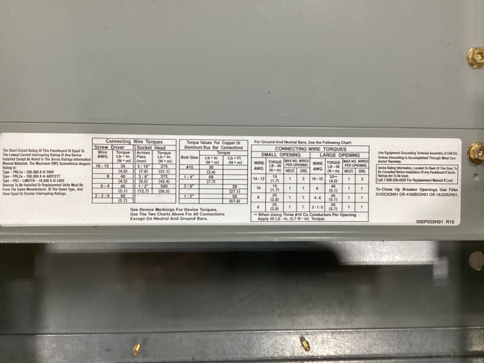 EATON PanelBoard JEZB2072R 20”W x 72” H 208Y/120V 400A AMPS #600JMFML ...