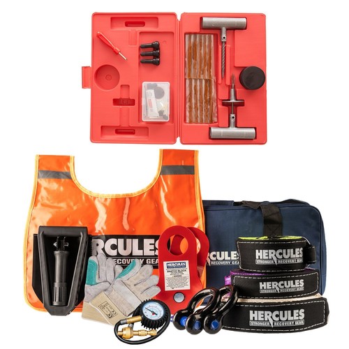 Hercules 4WD Nylon Complete Recovery Kit + Adventure Kings Tyre Repair ...