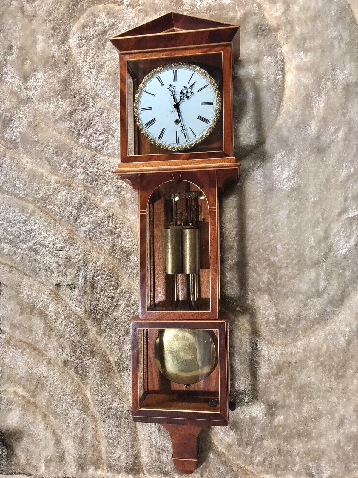 45 Days Germany Vienna,LATERNDLUHR ,Clock,1 double Brass Weights Driven ...